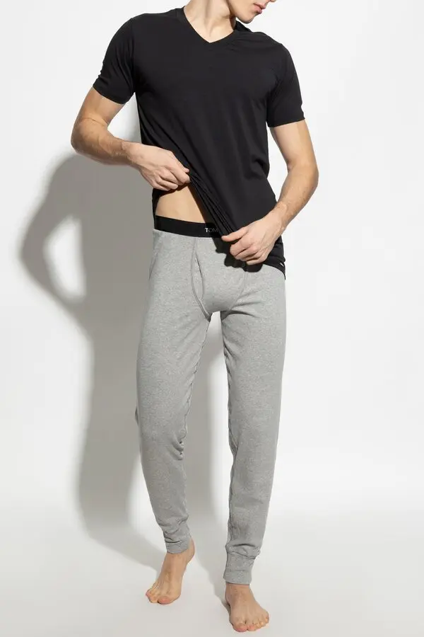 TOM FORD Undershirt T-shirt With V-neck - Black