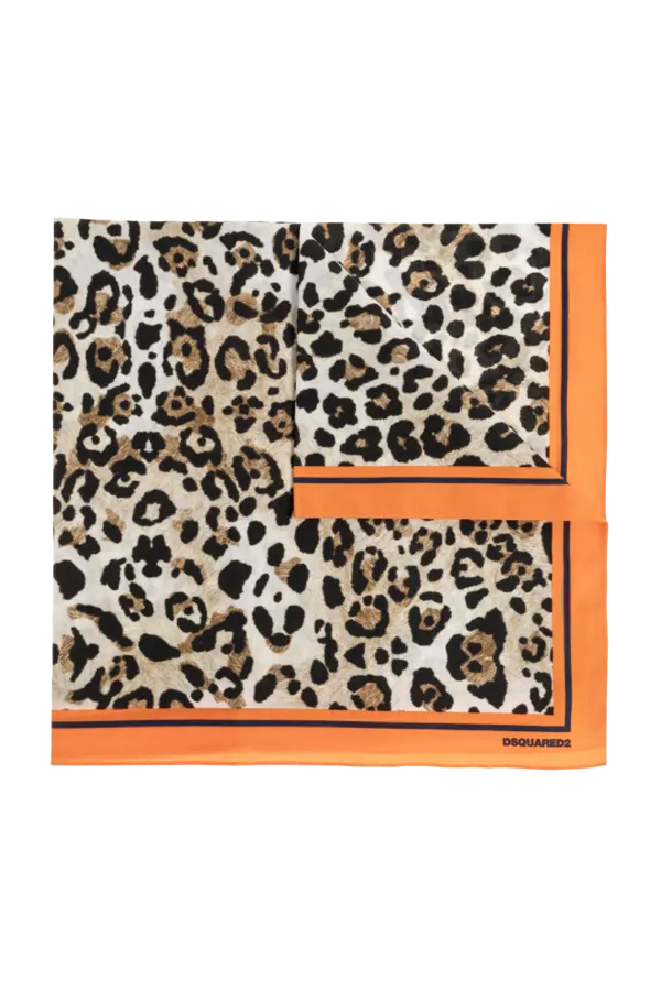 Dsquared2 Scarf With Animal Motif - Beige