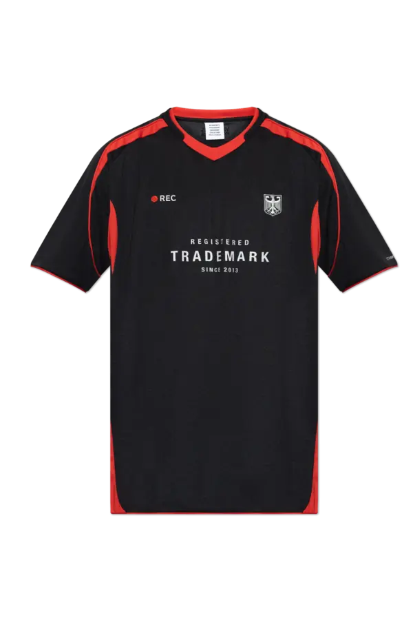Vetements And Red Printed T-shirt - Black