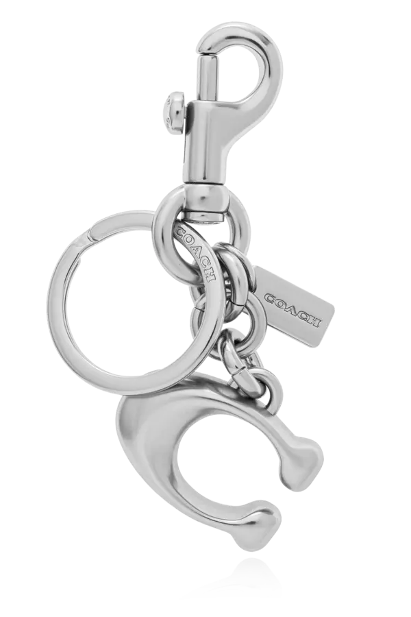 COACH Keyring With Logo Pendant - Silver