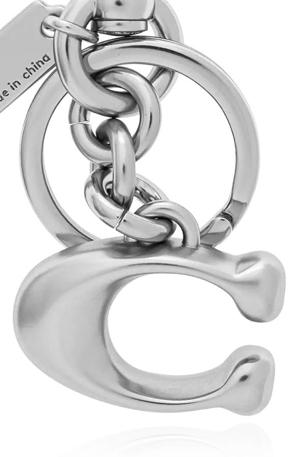 COACH Keyring With Logo Pendant - Silver