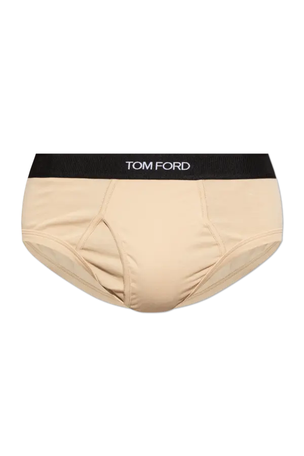TOM FORD Cotton Briefs With Logo - Beige