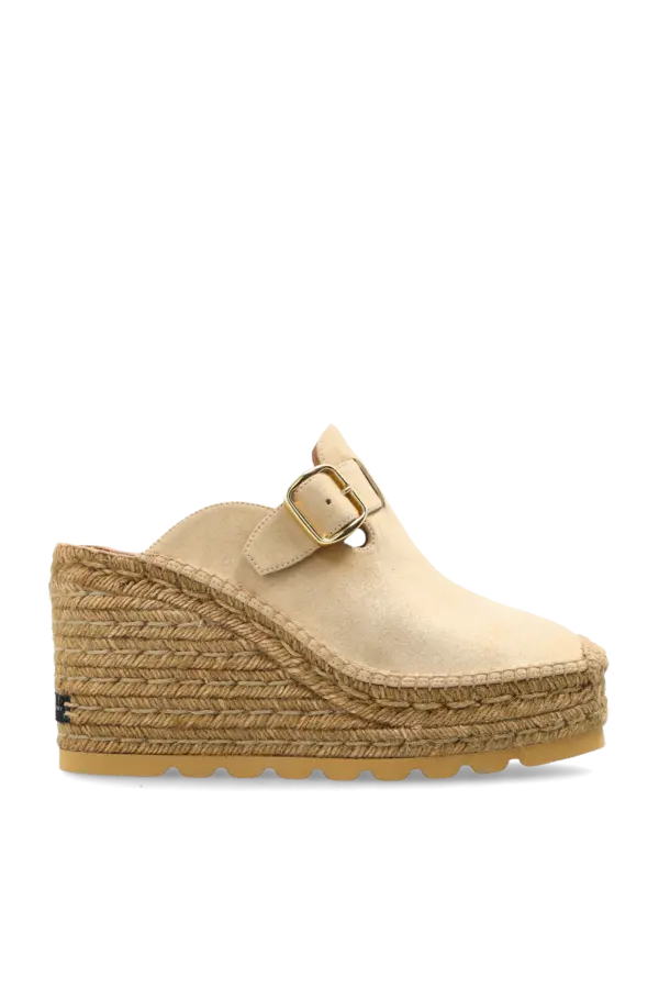 Stella McCartney Wedge-heeled Mule With Braided Detailing - Beige