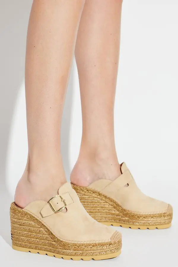 Stella McCartney Wedge-heeled Mule With Braided Detailing - Beige