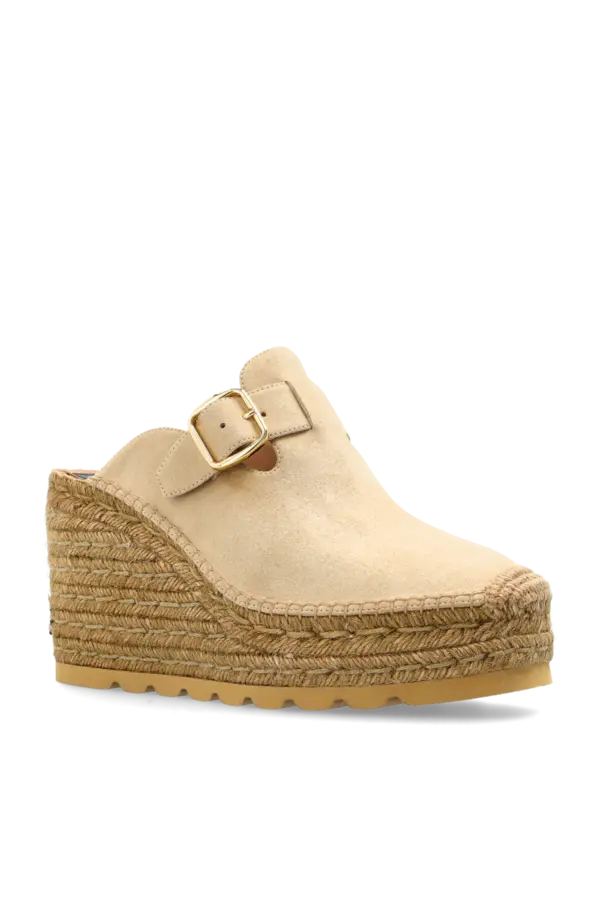 Stella McCartney Wedge-heeled Mule With Braided Detailing - Beige