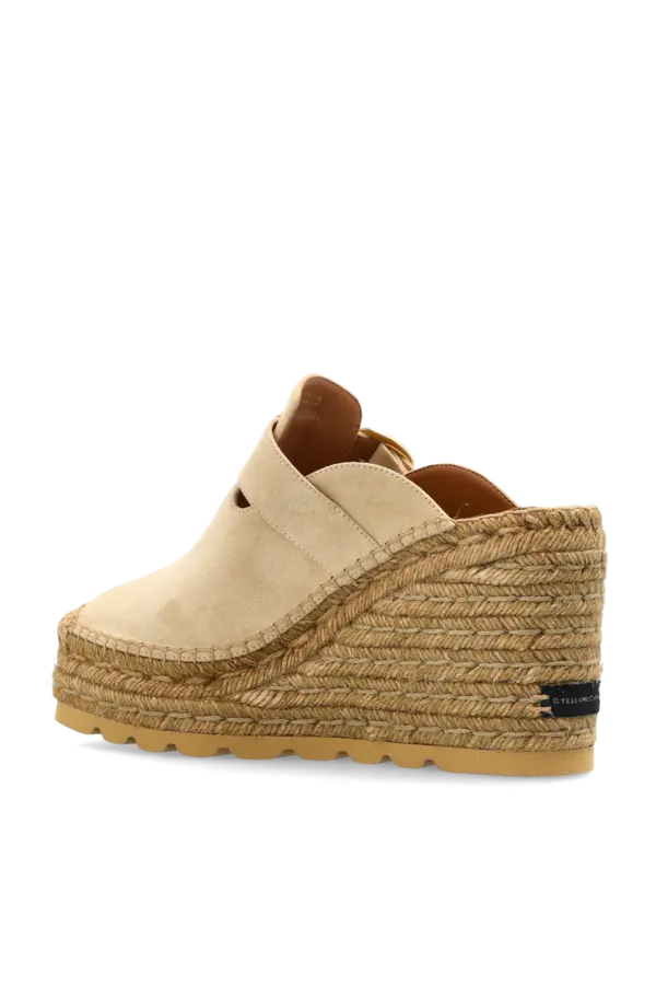 Stella McCartney Wedge-heeled Mule With Braided Detailing - Beige