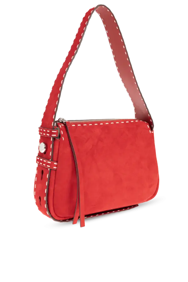 Tory Burch Romy Pick Stitch Small Shoulder Bag - Red