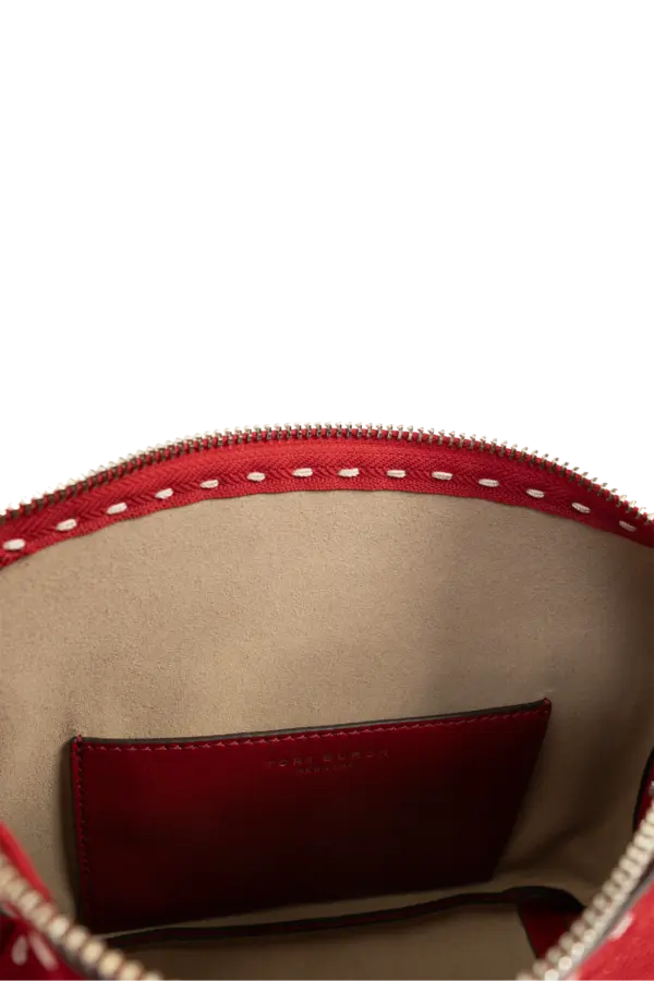 Tory Burch Romy Pick Stitch Small Shoulder Bag - Red