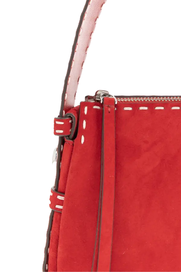 Tory Burch Romy Pick Stitch Small Shoulder Bag - Red