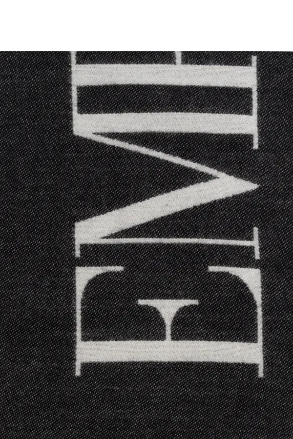 Emporio Armani Scarf With Logo - Black