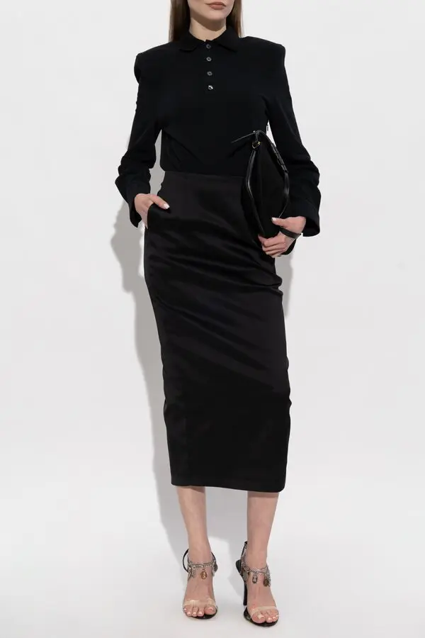 WILLY CHAVARRIA Polo Dress With Mixed Fabrics - Black