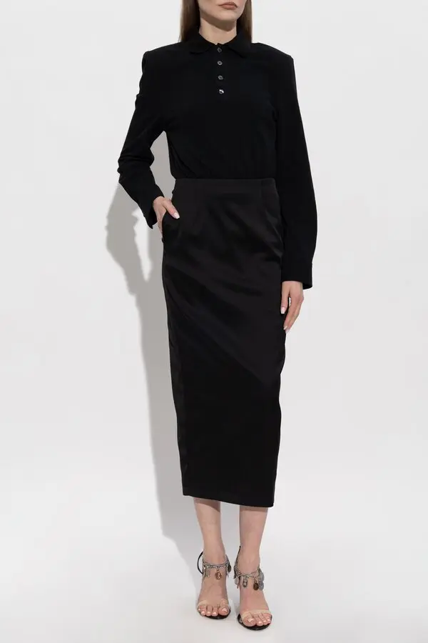WILLY CHAVARRIA Polo Dress With Mixed Fabrics - Black