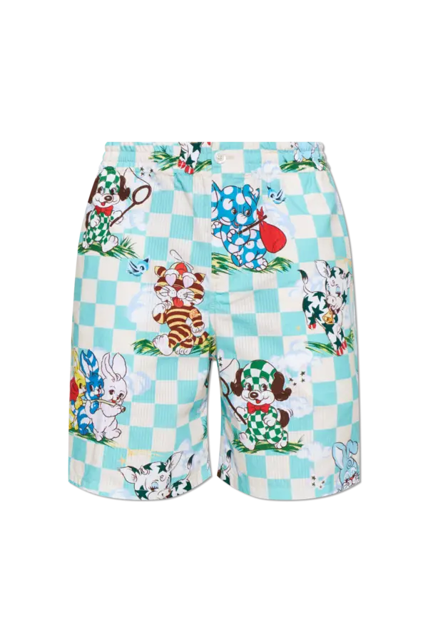 Kenzo Printed Knee Length Shorts - Multicolour