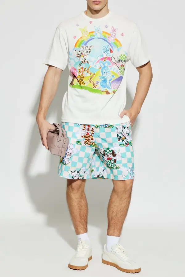 Kenzo Printed Knee Length Shorts - Multicolour