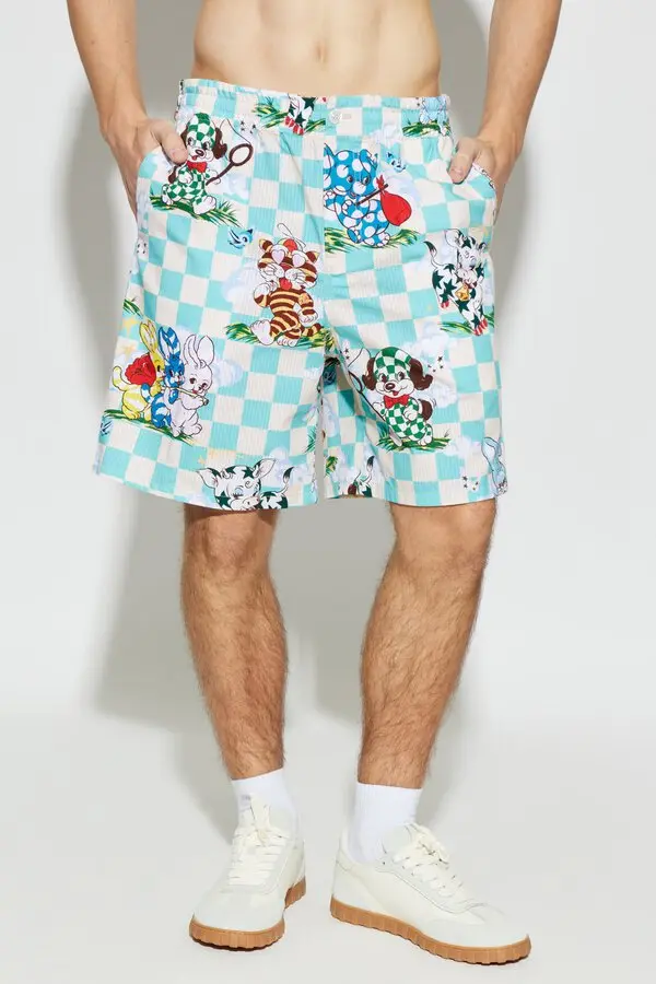 Kenzo Printed Knee Length Shorts - Multicolour