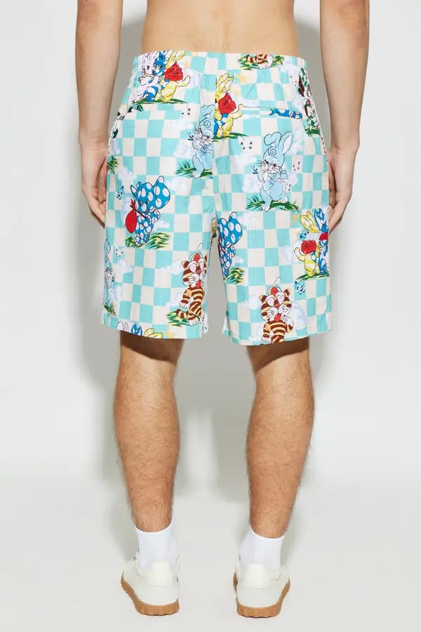 Kenzo Printed Knee Length Shorts - Multicolour