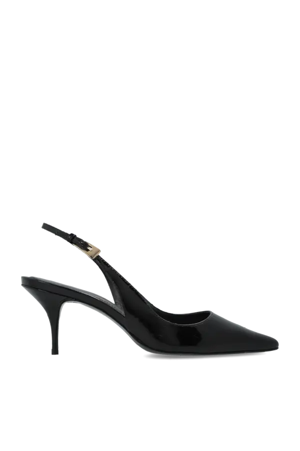 BLACK SUEDE STUDIO Branca Slingback Kitten Heel Pumps - Black