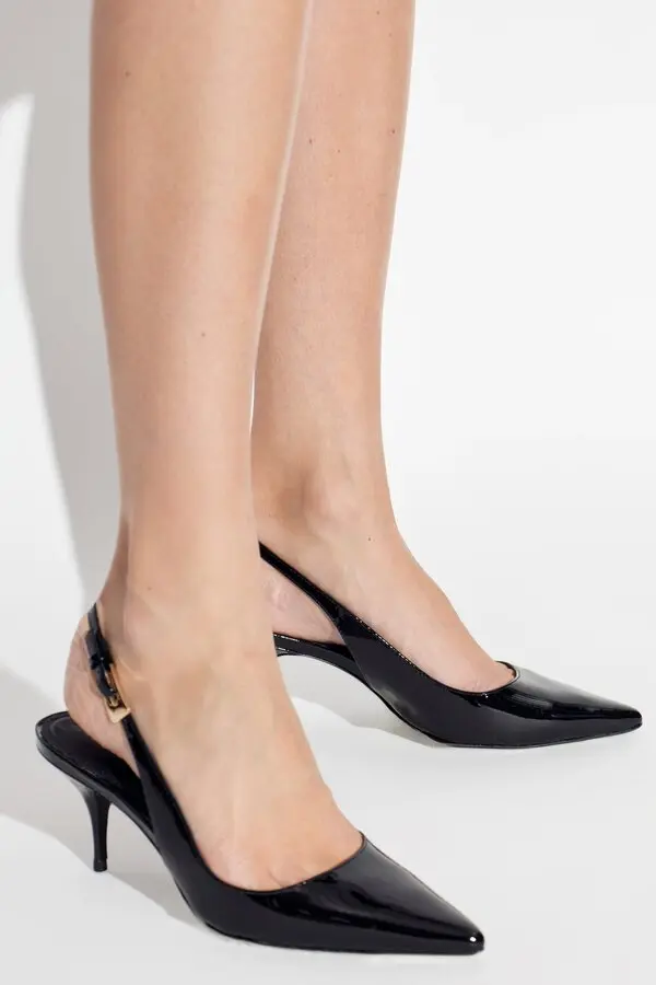 BLACK SUEDE STUDIO Branca Slingback Kitten Heel Pumps - Black
