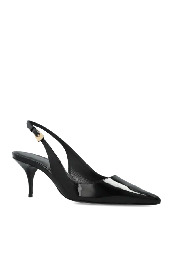 BLACK SUEDE STUDIO Branca Slingback Kitten Heel Pumps - Black