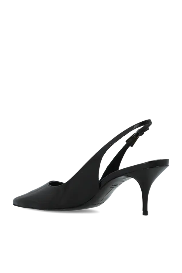 BLACK SUEDE STUDIO Branca Slingback Kitten Heel Pumps - Black