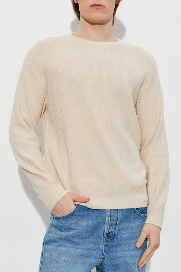 Paul Smith Ribbed Crew Neck Sweater - Beige