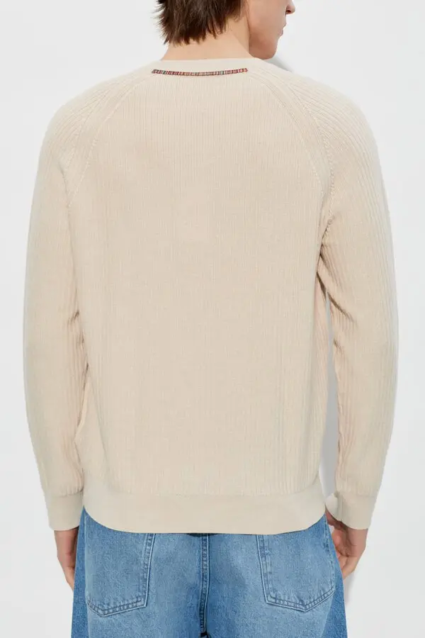 Paul Smith Ribbed Crew Neck Sweater - Beige
