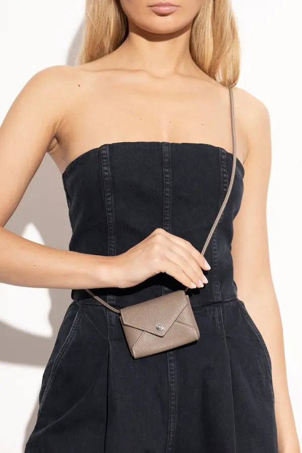 Tory Burch Card Holder Case On A Belt - Brown