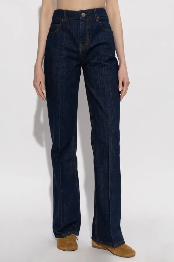 AMI Paris Flared-leg Jeans - Navy Blue