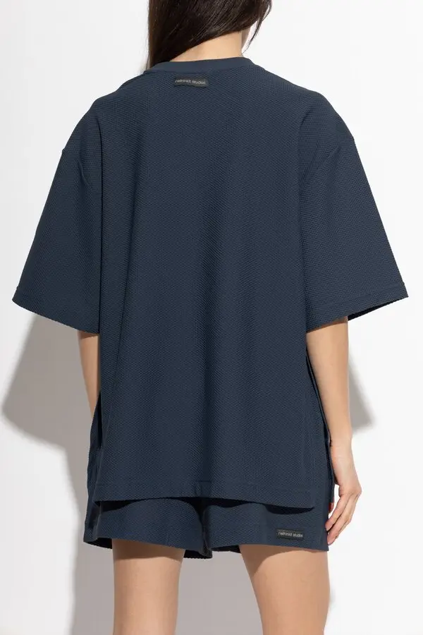 RETHINKIT STUDIOS Oversized T-shirt With Embroidered Logo - Navy Blue