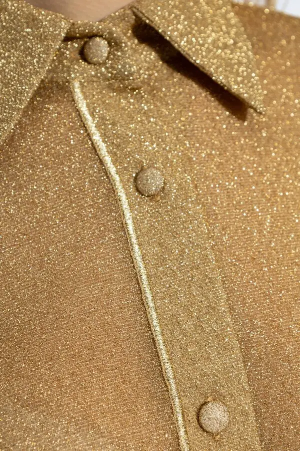 Oseree Lurex Thread Shirt - Gold