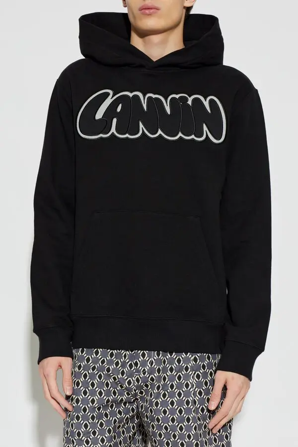 LANVIN Hooded Cotton Knit Sweatshirt