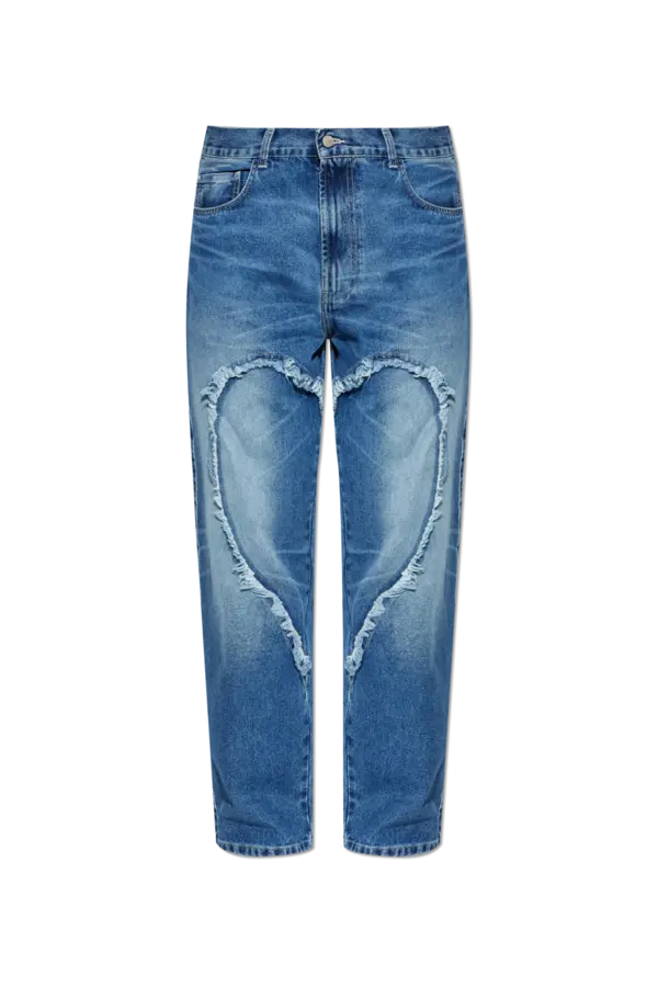 CARNE BOLLENTE Jeans With Heart Motif - Blue