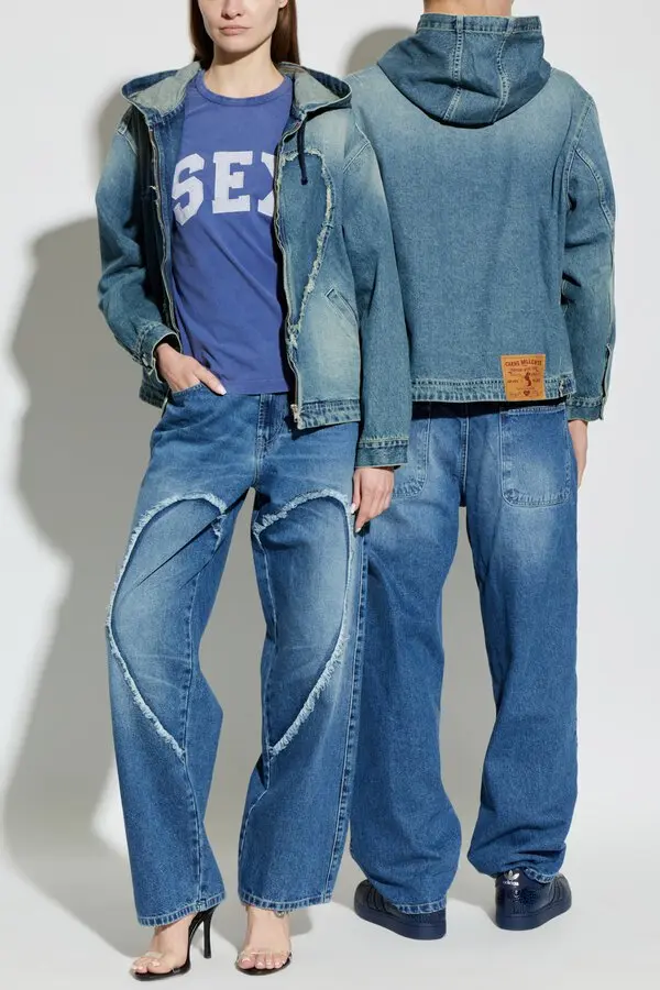 CARNE BOLLENTE Jeans With Heart Motif
