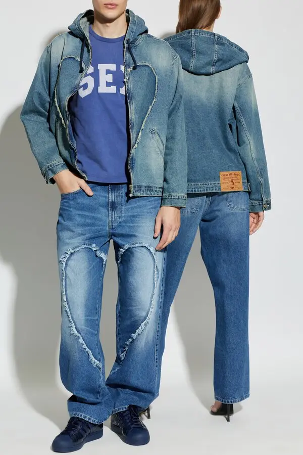 CARNE BOLLENTE Jeans With Heart Motif