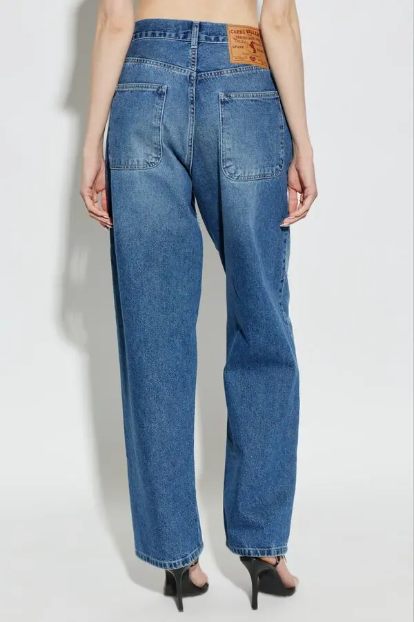 CARNE BOLLENTE Jeans With Heart Motif