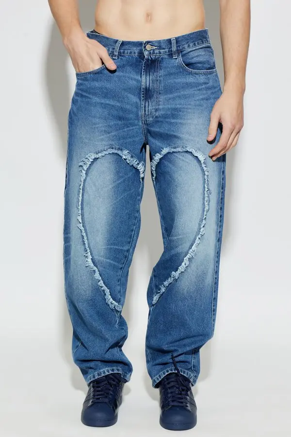 CARNE BOLLENTE Jeans With Heart Motif