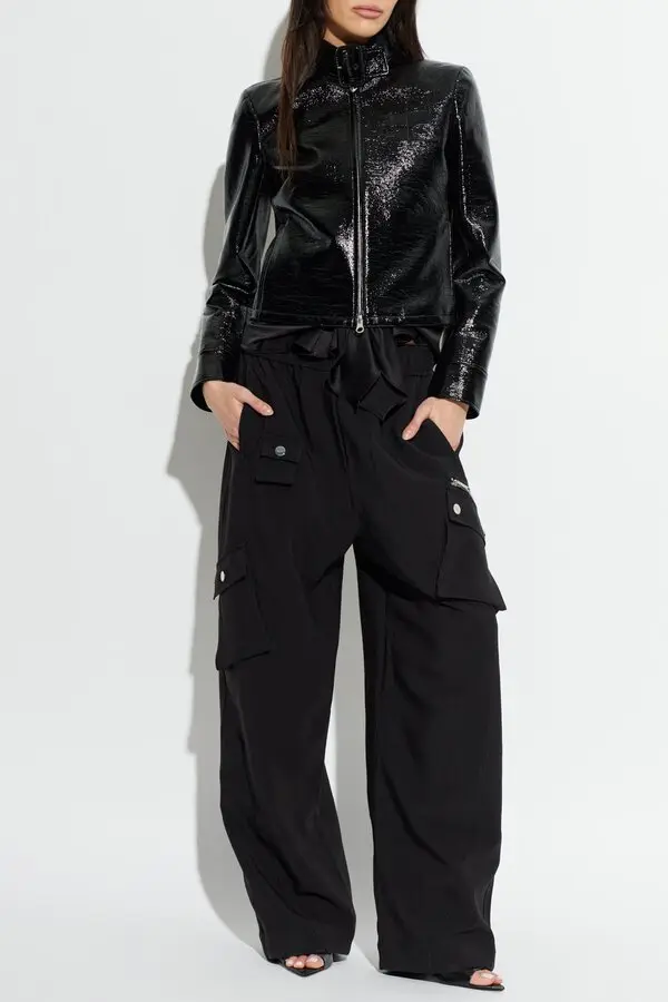 COURREGES Leather Logo Jacket