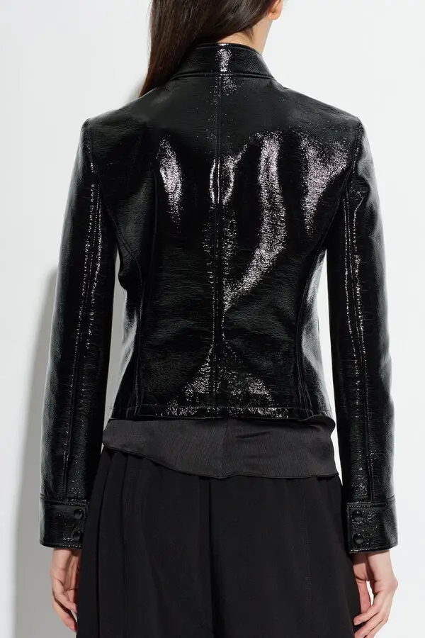 COURREGES Leather Logo Jacket