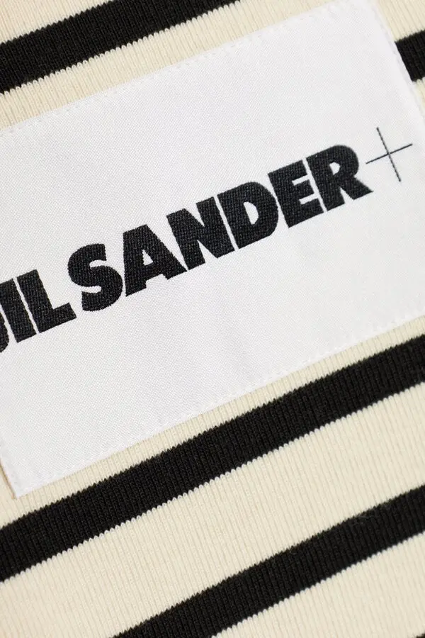 JIL SANDER Striped Polo Shirt - White