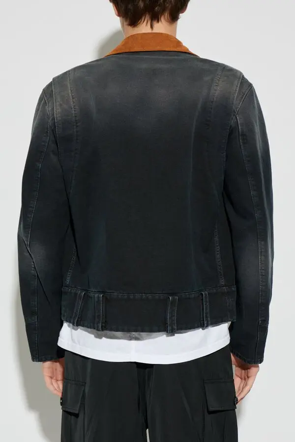 Marni Denim Jacket With Logo Patch - Black
