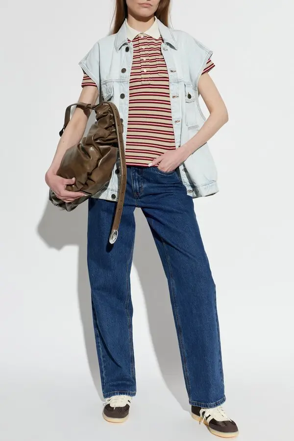A.p.c. Striped Pattern Polo - Beige