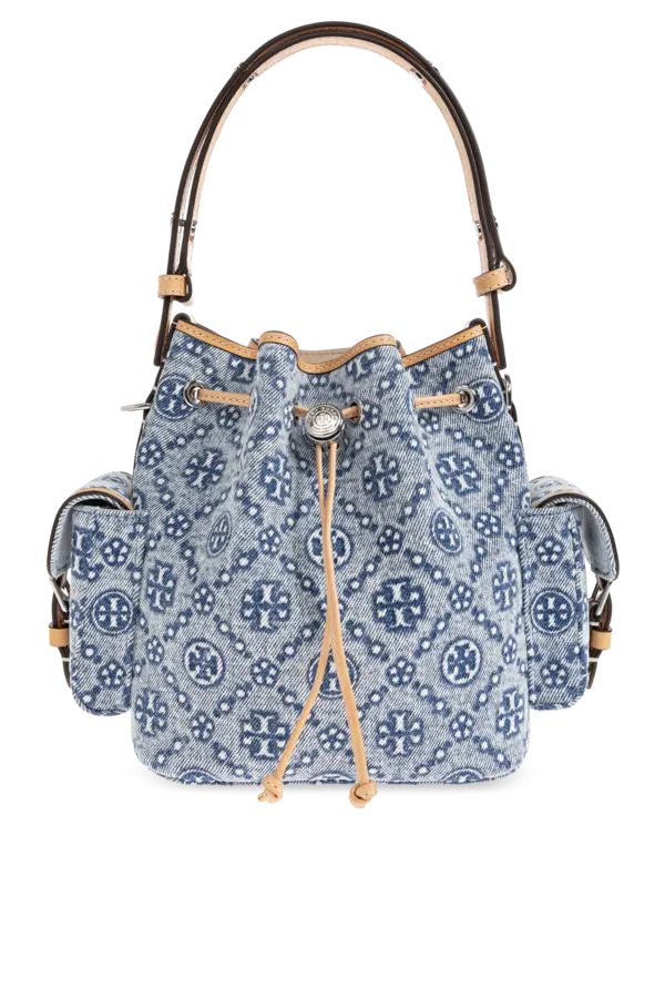 Tory Burch Monogram Bucket Bag - Blue
