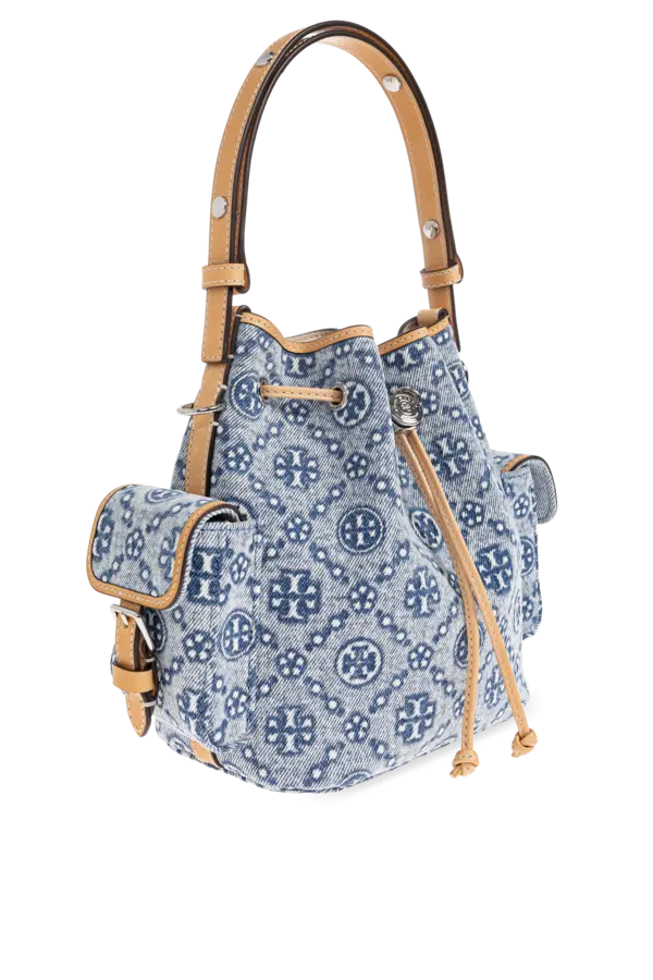 Tory Burch Monogram Bucket Bag - Blue