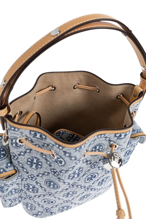 Tory Burch Monogram Bucket Bag - Blue