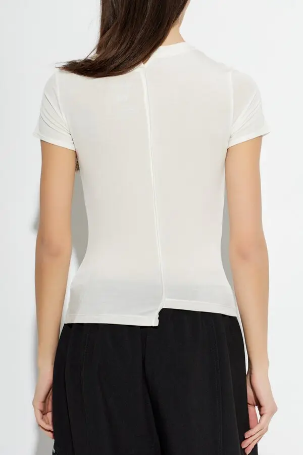 Y3 T-shirt With Printed Logo - Cream