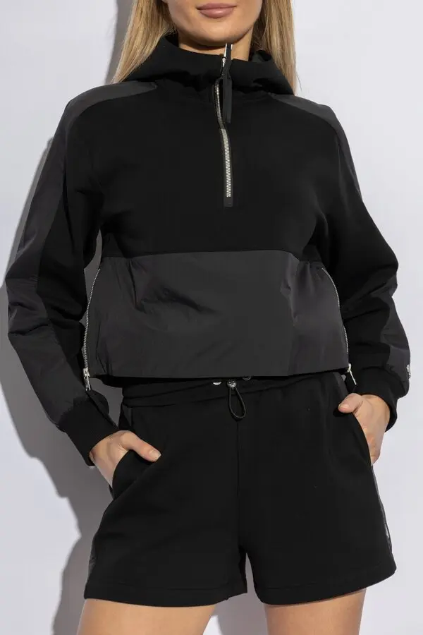Moose Knuckles Oversized Cropped Hoodie - Black