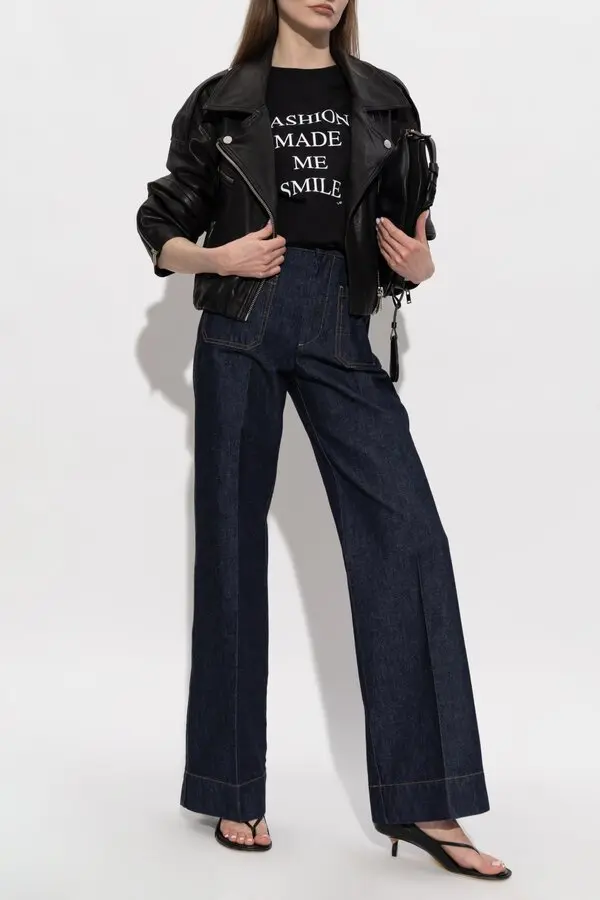 Victoria Beckham T-shirt With Graphic - Black