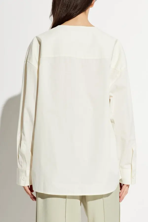 JIL SANDER V-neck Cotton Shirt - Cream