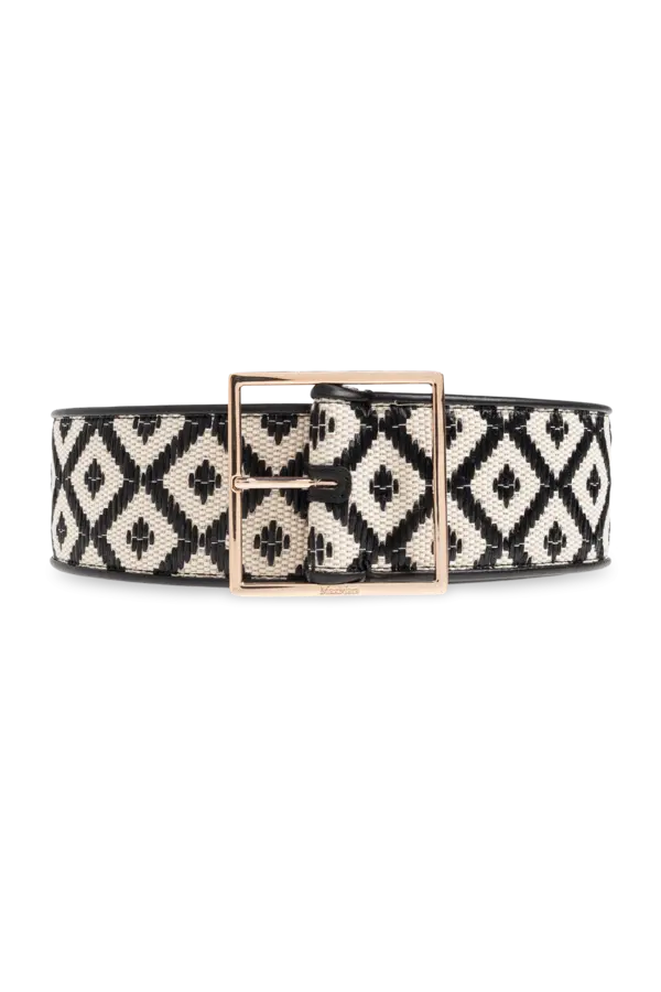 Max Mara Patterned Leather Belt - Cream