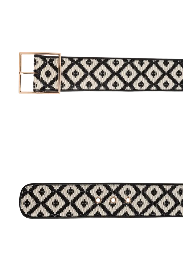 Max Mara Patterned Leather Belt - Cream